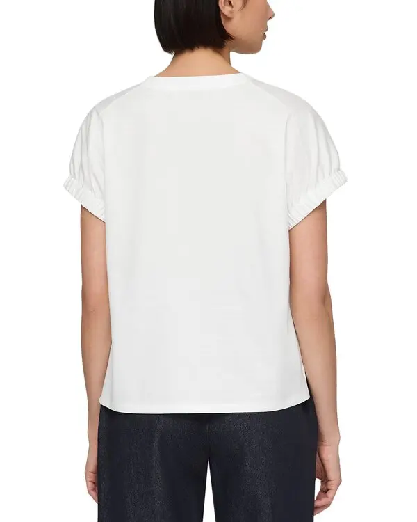 Lafayette 148 New York Gathered Cuff Dolman Tee