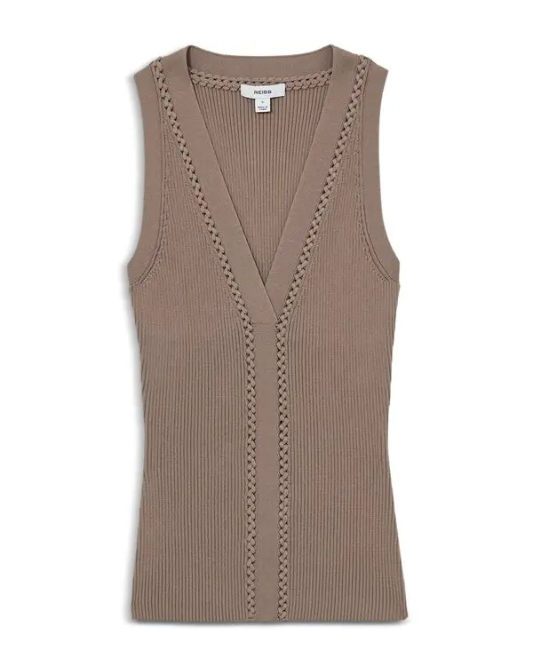 REISS Lanette Craft Stitch Vest Top