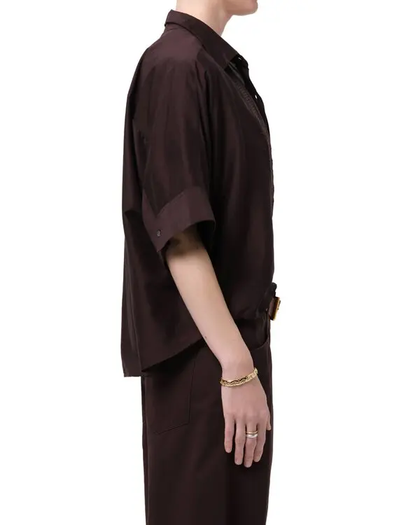 Citizens Of Humanity Claire Lace Trim Shirt - Chocolate