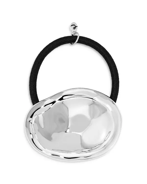 Ettika Liquid Lux Oval Hair Tie - Silver
