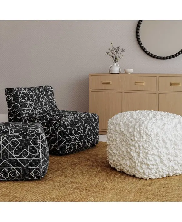 TOV FURNITURE Cathy Woven Pouf