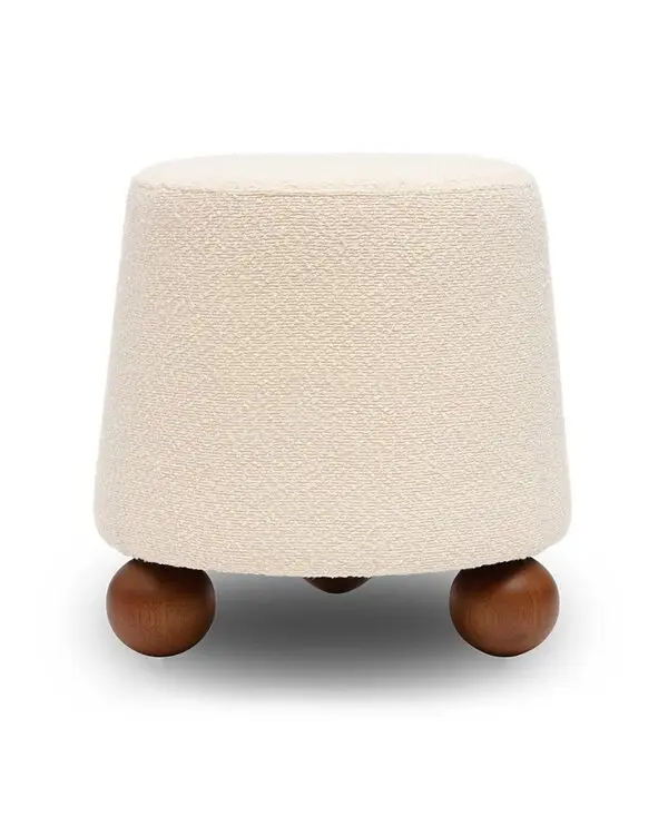 TOV FURNITURE Jaine Boucle Ottoman - Cream