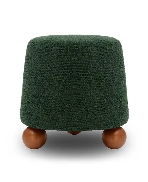 TOV FURNITURE Jaine Boucle Ottoman - Forest Green