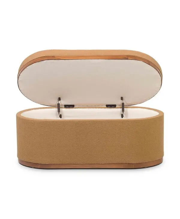TOV FURNITURE Olivier Oval Storage Ottoman - Peach