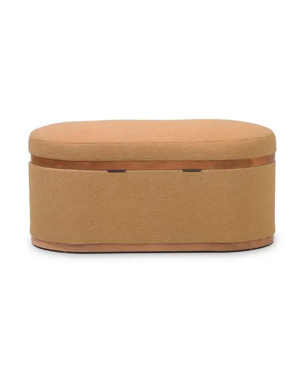 TOV FURNITURE Olivier Oval Storage Ottoman - Peach