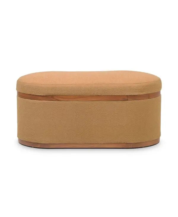 TOV FURNITURE Olivier Oval Storage Ottoman - Peach