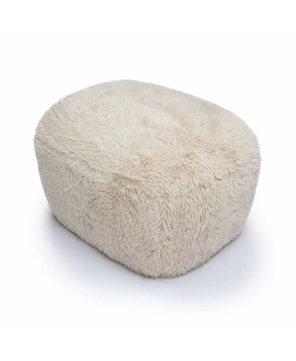 TOV FURNITURE Britt Shearling Ottoman - Natural