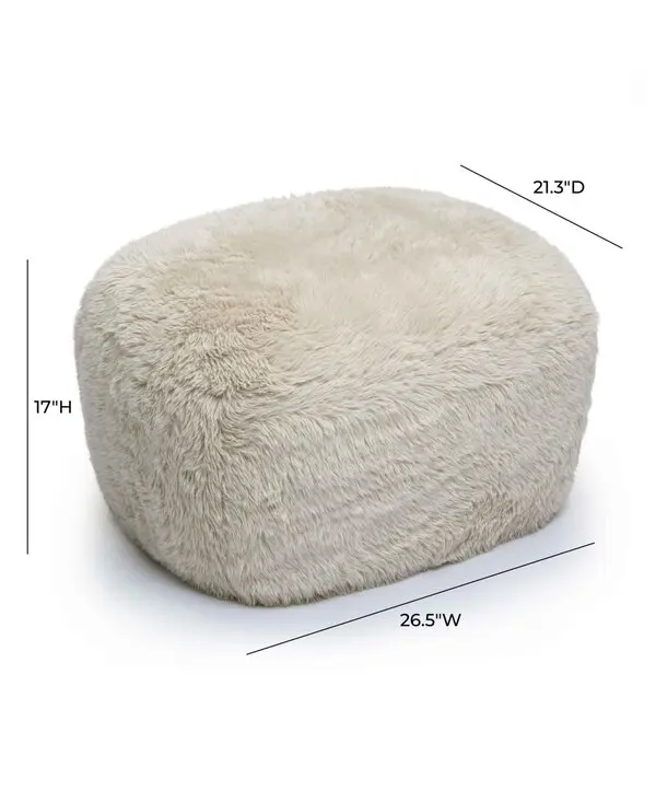 TOV FURNITURE Britt Shearling Ottoman - Natural