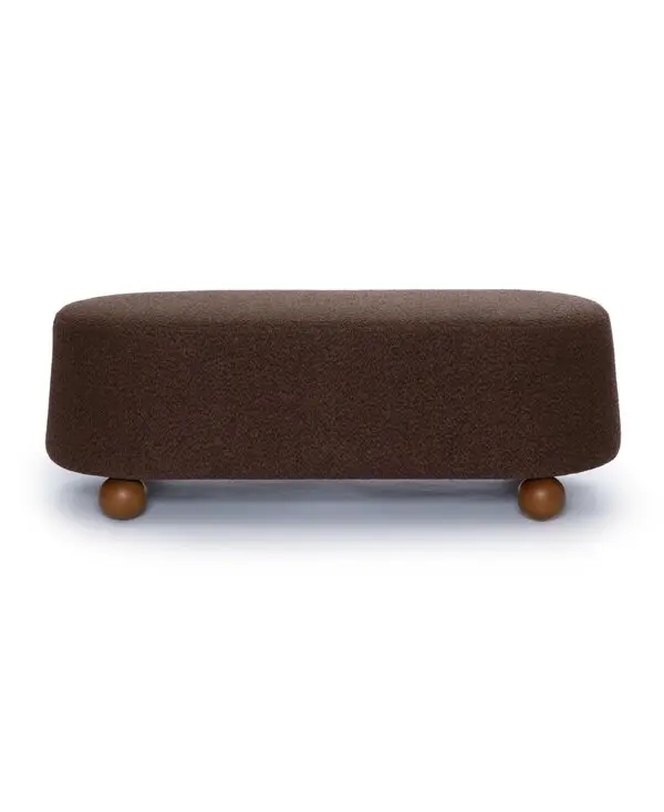 TOV FURNITURE Jaine Boucle Large Ottoman - Brown