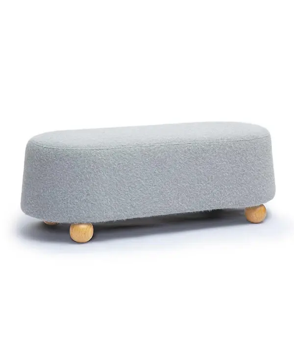 TOV FURNITURE Jaine Loose Faux Mohair Large Ottoman - Grey