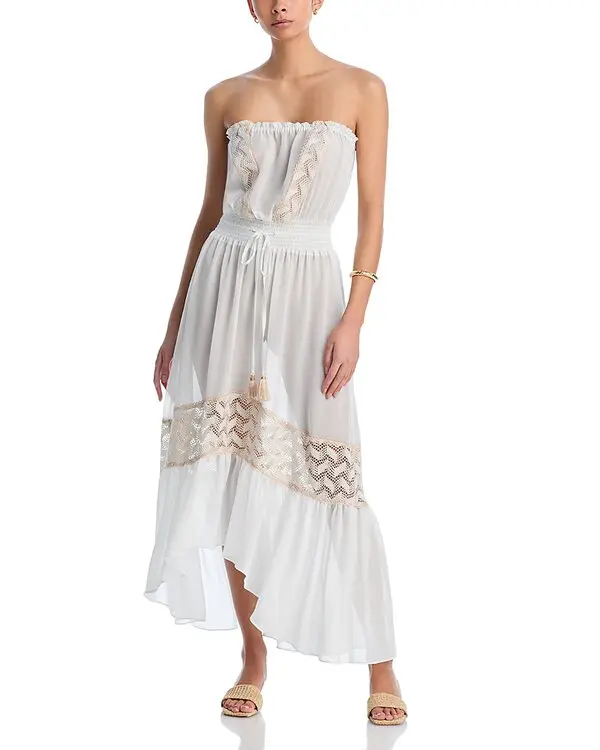 Ramy Brook Dorian Dress Swim Cover-up - White W/ Neutral