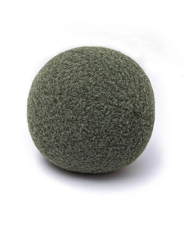 TOV FURNITURE Boba Long Faux Mohair 9 Ball Pillow - Green