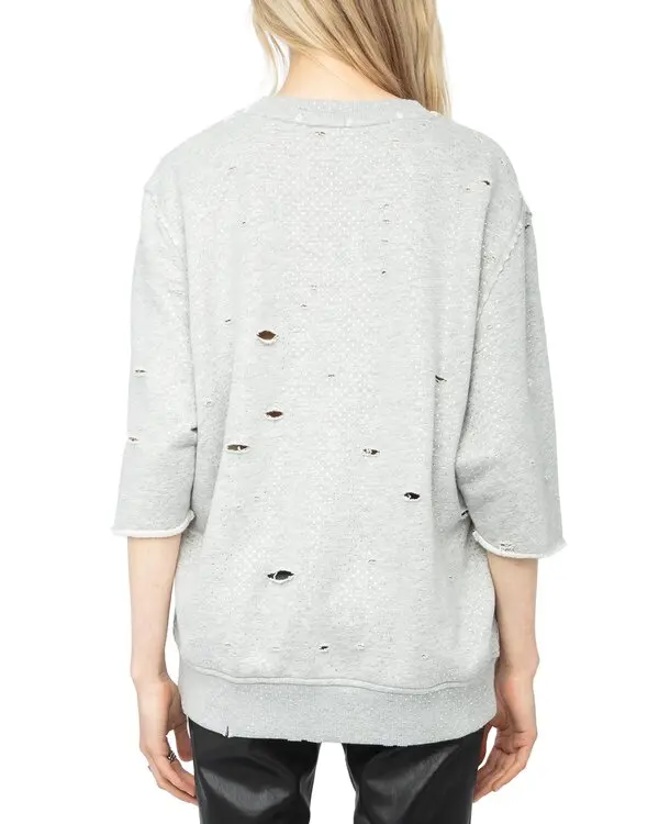 Zadig&Voltaire Edmond Distressed Sweatshirt - Gris Chine Clin