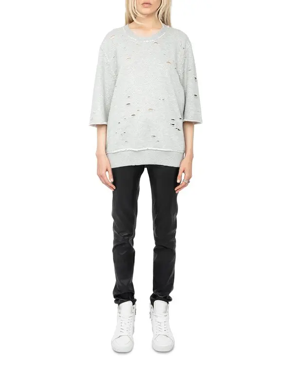 Zadig&Voltaire Edmond Distressed Sweatshirt - Gris Chine Clin