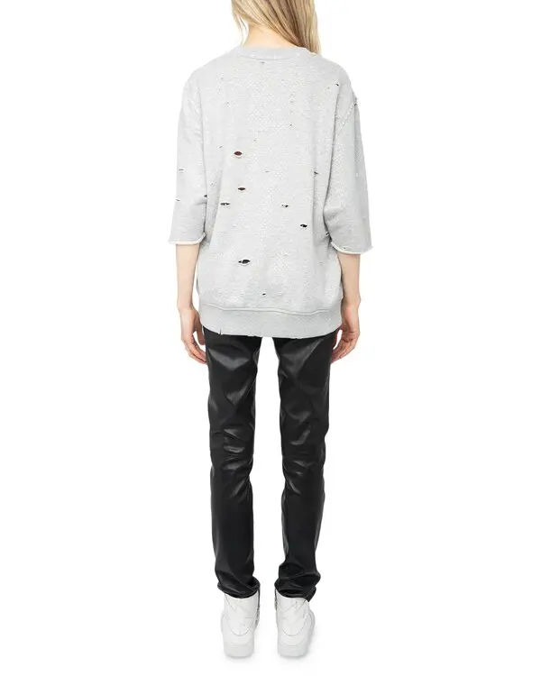 Zadig&Voltaire Edmond Distressed Sweatshirt - Gris Chine Clin