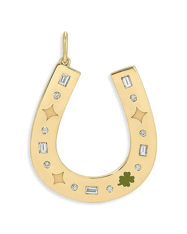 Ef Collection Diamond Horseshoe Charm - Gold