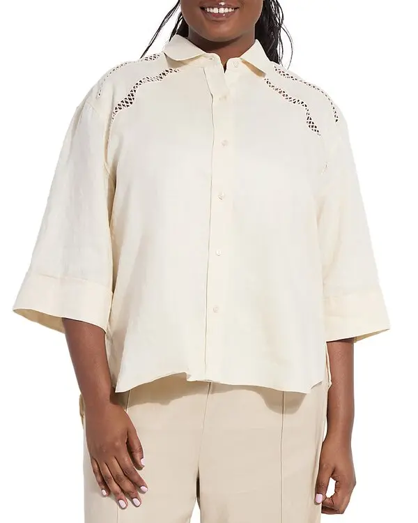 Lyssé Roxanna Linen Embroidered Shirt