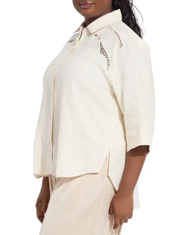 Lyssé Roxanna Linen Embroidered Shirt
