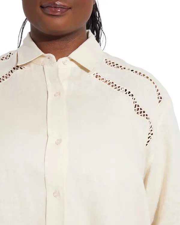 Lyssé Roxanna Linen Embroidered Shirt