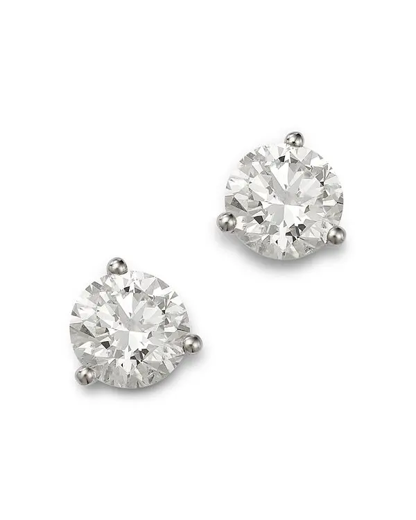 Bloomingdale'S 3.0 Tcw Certified Diamond Stud Earrings In 14k Gold - White