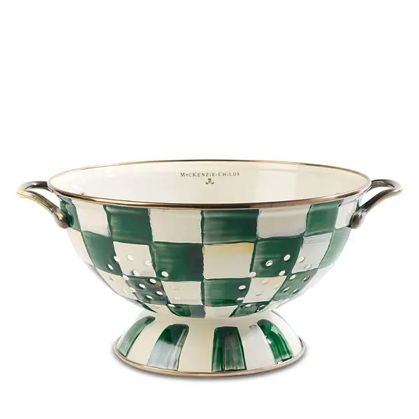 MACKENZIE-CHILDS Emerald Check Large Colander - No Color