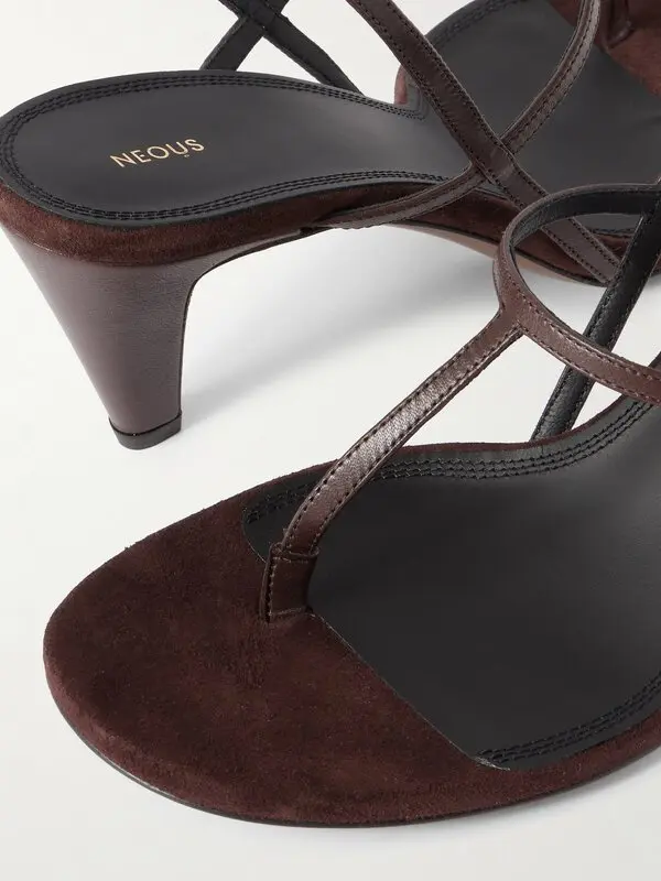 NEOUS Leather Slingback Sandals - Brown