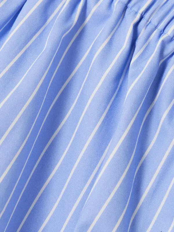 Acne Studios Gathered Striped Cotton-poplin Shorts - Blue