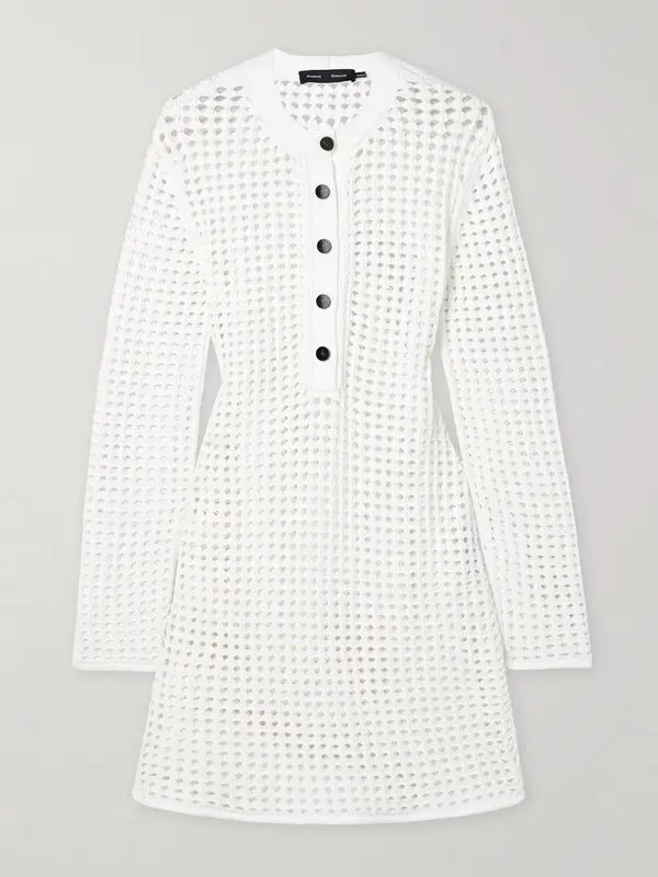 Proenza Schouler Micah Crocheted Mini Dress - Neutrals