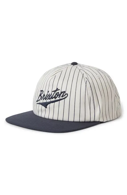 Brixton The League Cotton Twill Baseball Cap - Washed Navy/ Off White