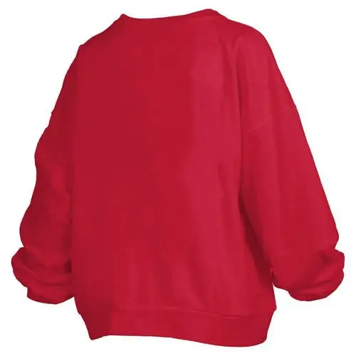 PRESSBOX Wisconsin Badgers Oversized Pullover Sweatshirt - Red