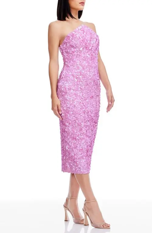 Dress The Population Etta Sequin Strapless Sheath Dress - Lilac