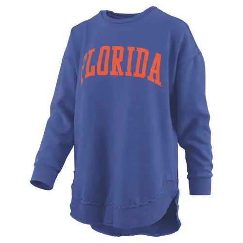 PRESSBOX Florida Gators Melange Poncho Fleece Pullover Sweatshirt - Royal