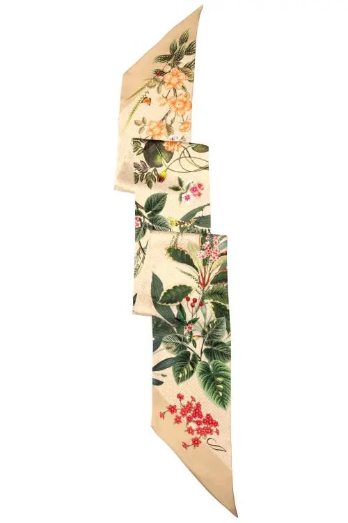 ELIZABETTA Ornellaskinny Silk Scarf - Beige