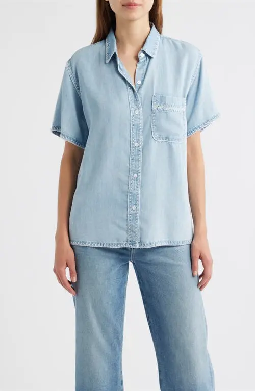 Rails Lea Stitch Accent Button-up Shirt - Medium Cloud Wash