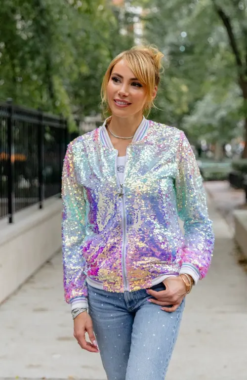 LOLA + THE BOYS Icy Ombre Sequin Jacket