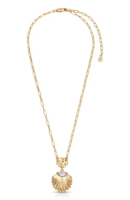 Ettika Scallop Pendant Necklace - Gold