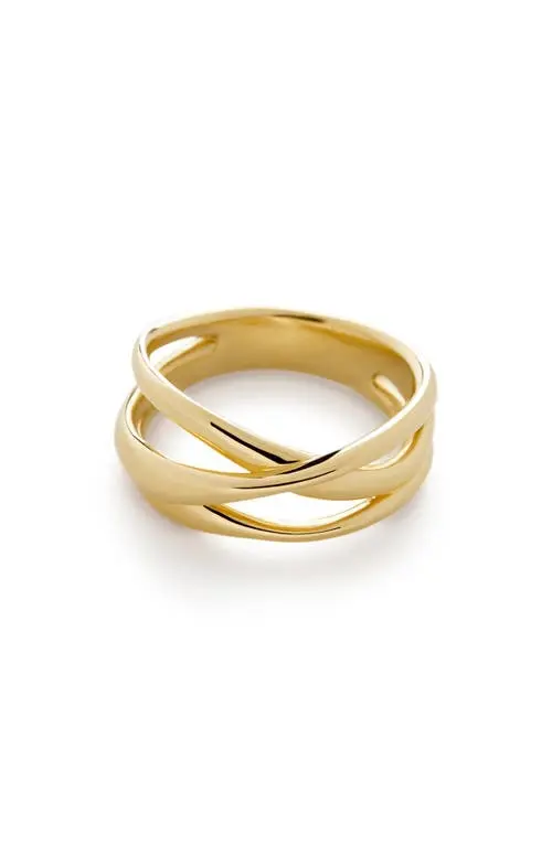 Monica Vinader Nura Crossover Ring - 14kt Solid Gold