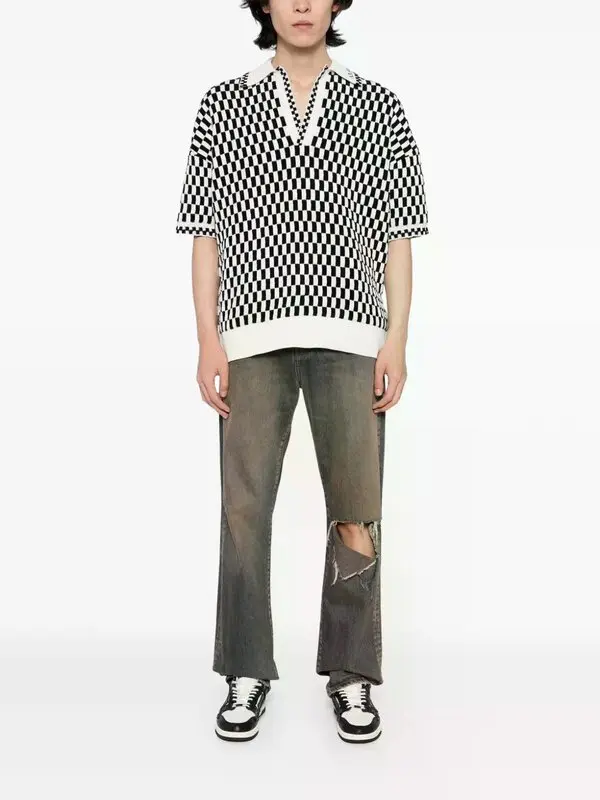 Amiri Checkered Polo Jumper