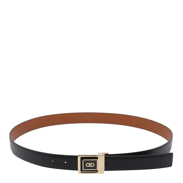 FERRAGAMO Adjustable Reversible Belt - Black