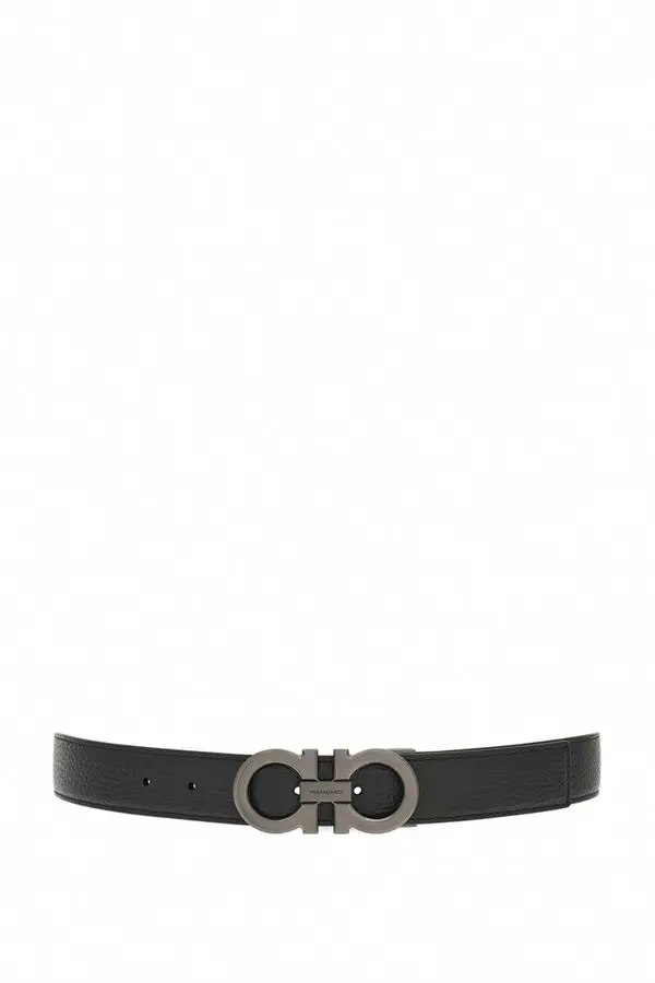 FERRAGAMO Adjustable Reversible Belt - Black/clay