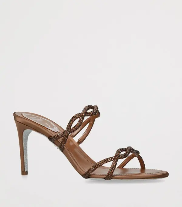 Rene Caovilla Satin Crystal Sandals 80