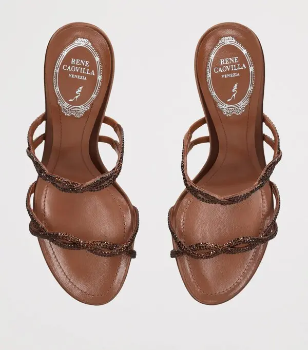 Rene Caovilla Satin Crystal Sandals 80