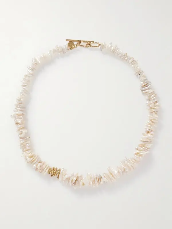 Pacharee Gold-plated Pearl Necklace - White