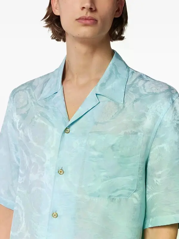 Versace Barocco Jacquard Shirt - Blue