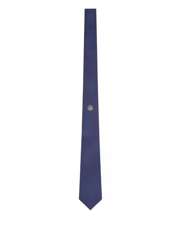 Versace Medusa Embroidered Tie - Blue