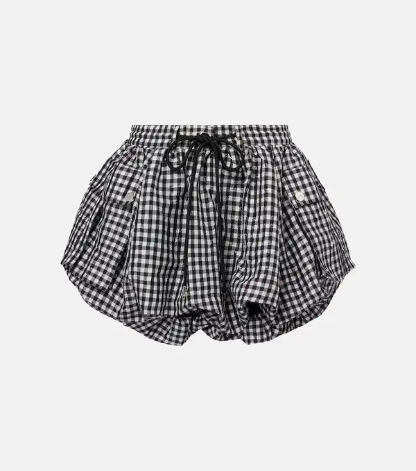 GANNI Gingham Taffeta Miniskirt