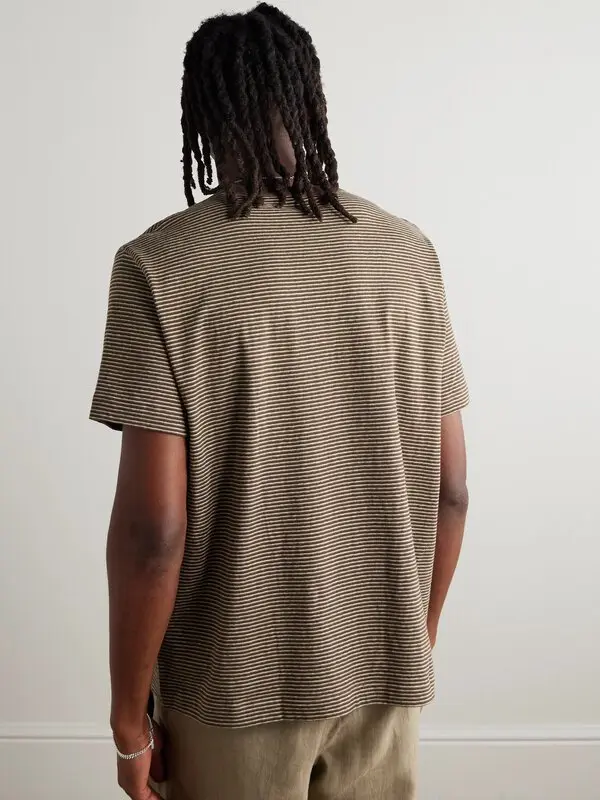 Our Legacy Emporio Armani Logo-Embroidered Striped Cotton-Jersey T