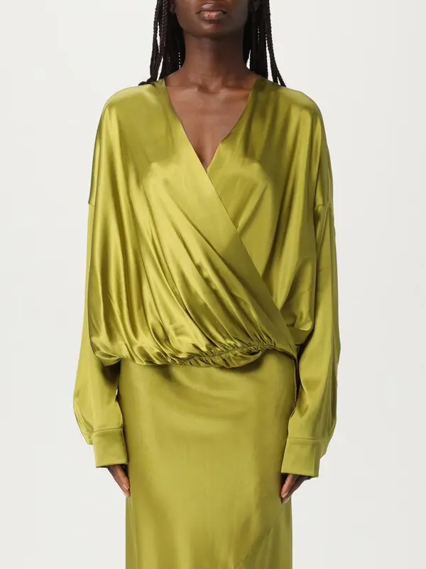 Dries Van Noten Satin Blouse - Olive