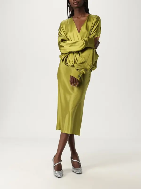 Dries Van Noten Satin Blouse - Olive