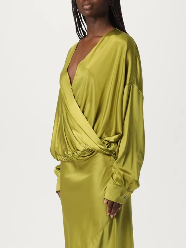 Dries Van Noten Satin Blouse - Olive